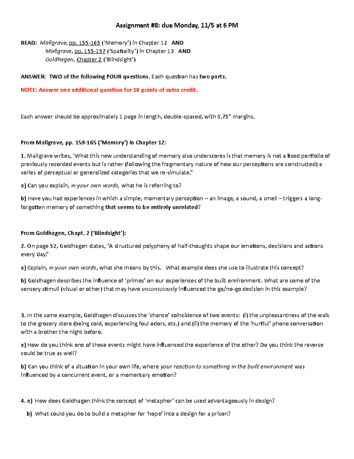 Assignment 8 - Grade: A - Assignment #8: due Monday, 11/5 at 6 PM READ ...