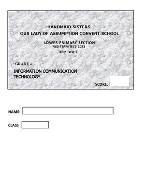 Grade 3 ICT-MID-TERM 2 - information communication technology - NAME ...