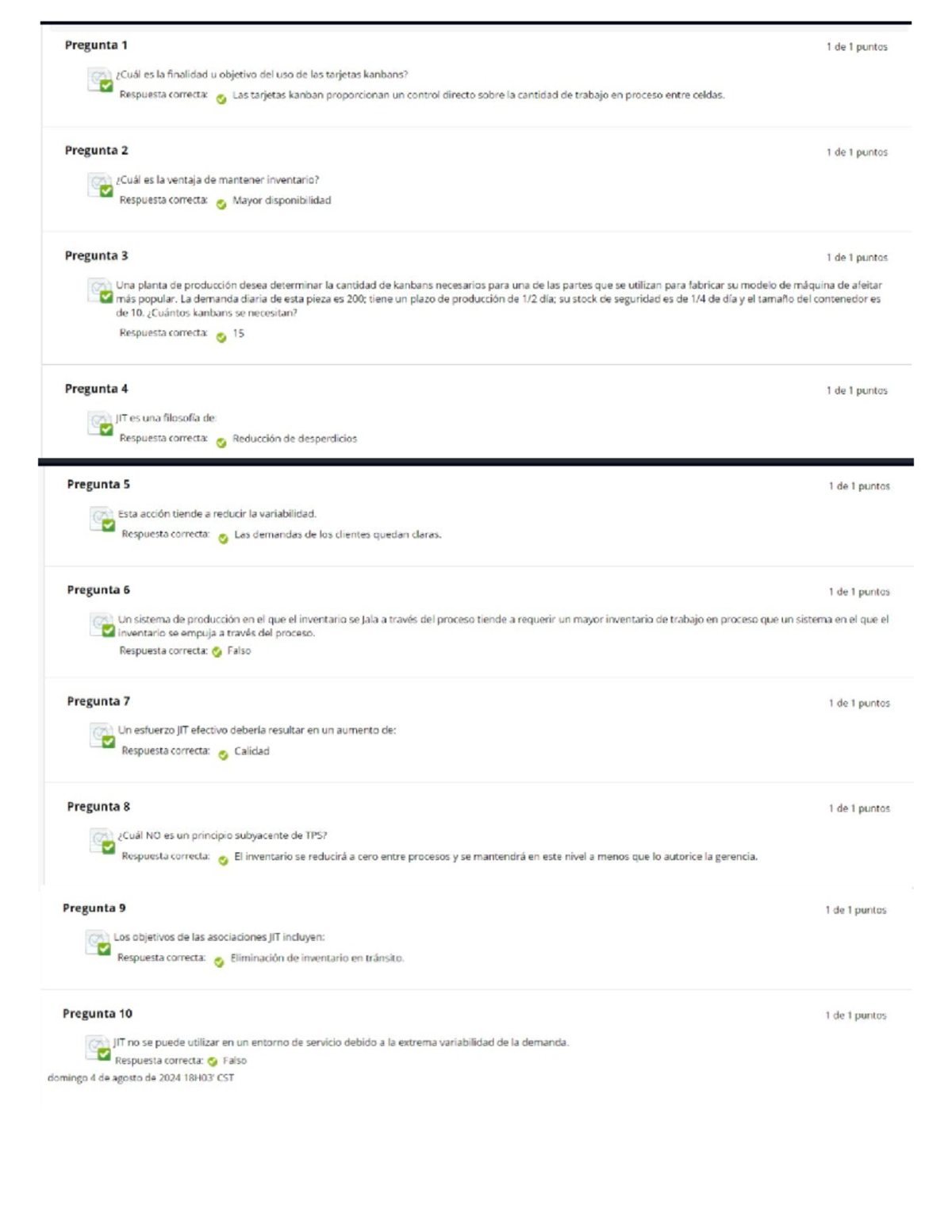 Automatizada 1 - Administración de Operaciones - Pregunta 1 1 de puntos es la finalidad u ...