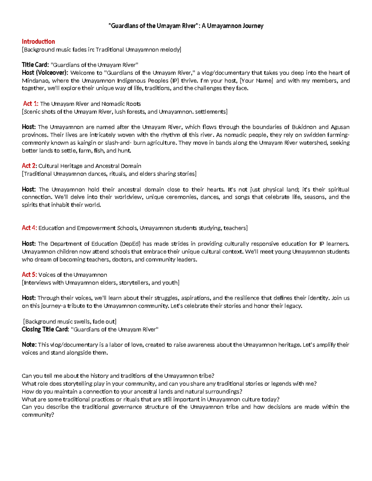 Guardians of the Umayam River - "Guardians of the Umayam River": A ...