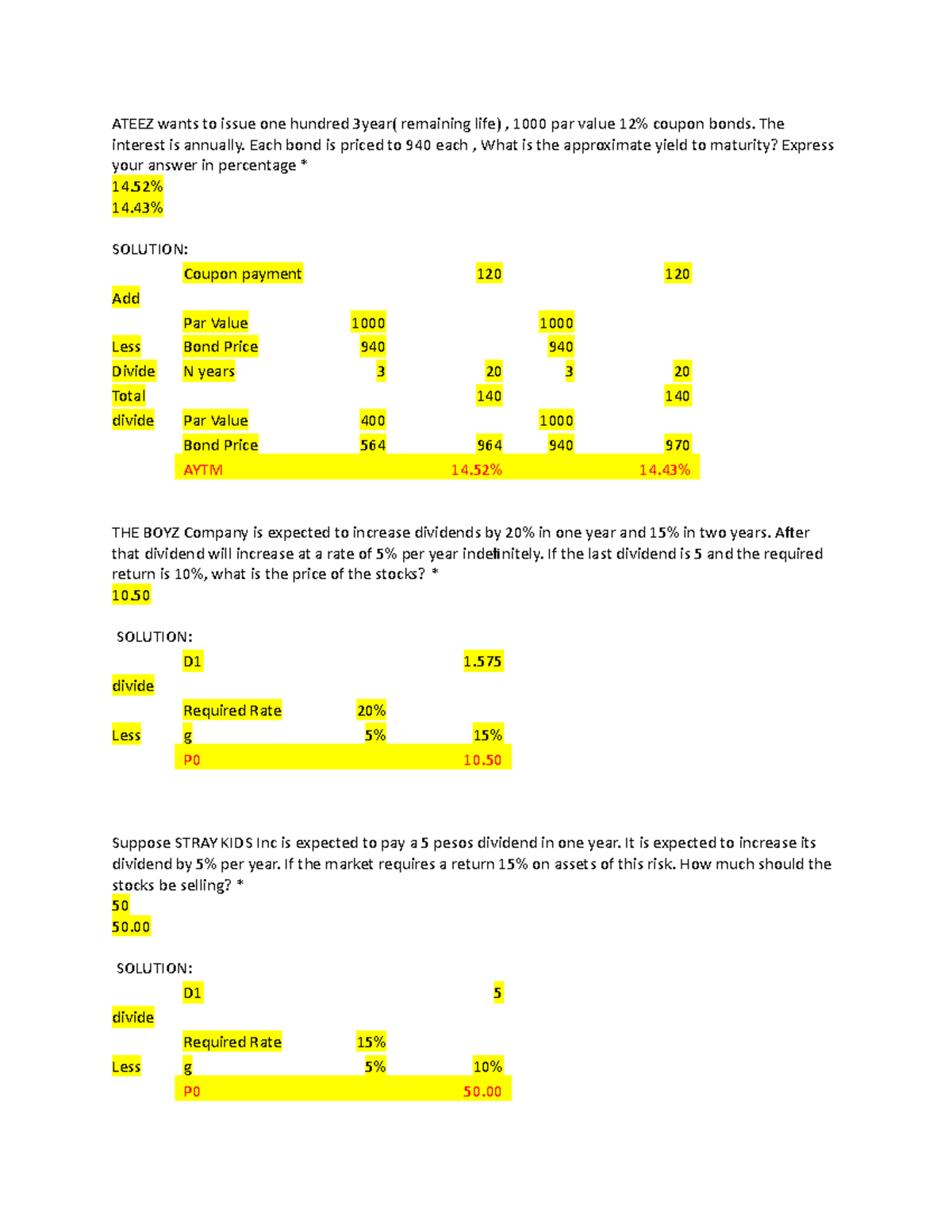 Finman EXAMINATION P2P2 - ATEEZ wants to issue one hundred 3year ...