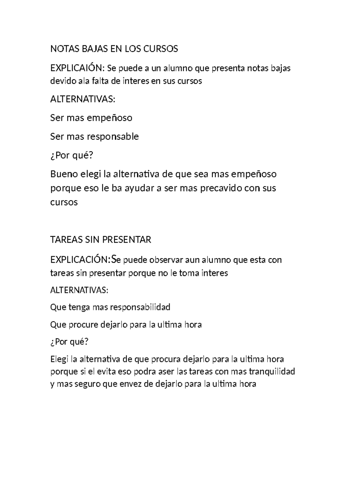 IVU Actividad 11 - NOTAS BAJAS EN LOS CURSOS EXPLICAIÓN: Se puede a un ...