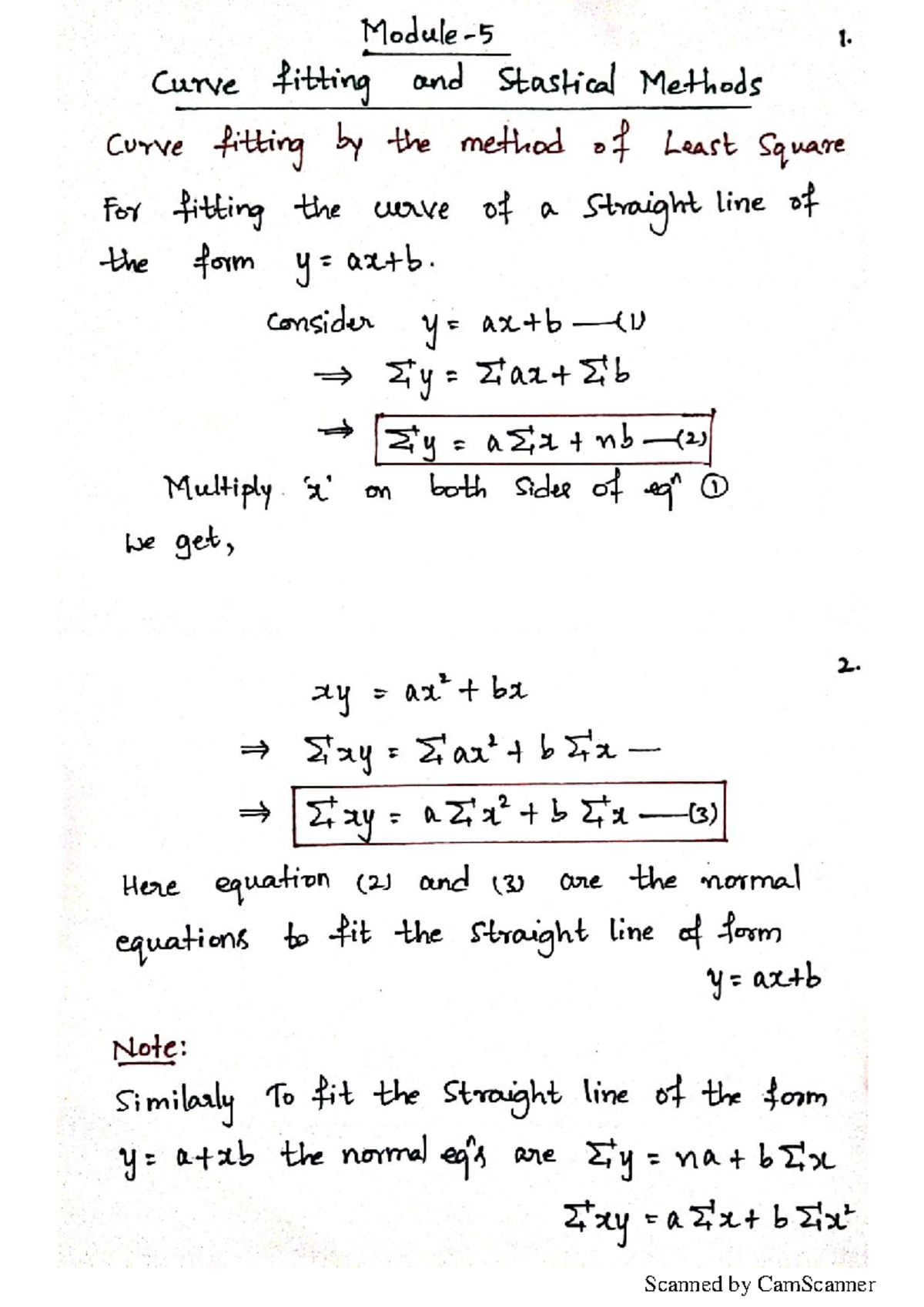 Mathematics Curve fitting and statistical methods - Engineering ...