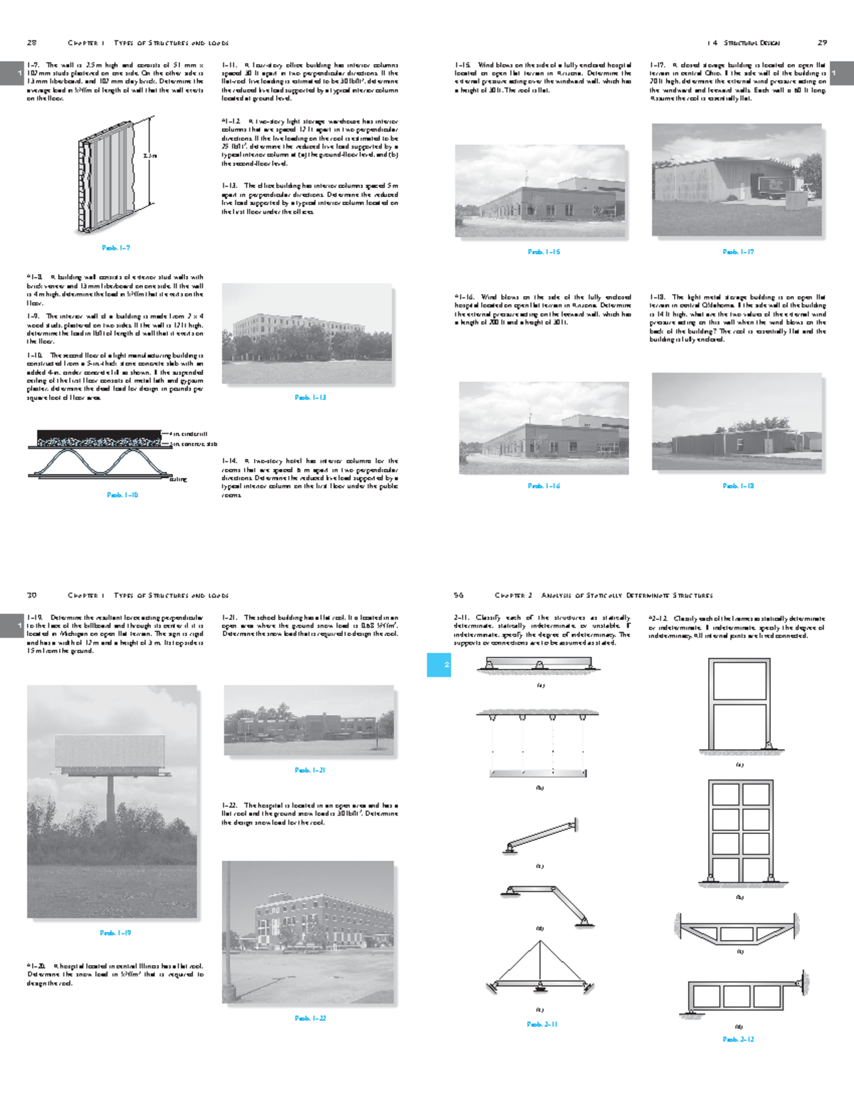 Problems to solve theory 1 - 2 8 C H A P T E R 1 T Y P E S O F S T R U C T U R E S A N D L O A D ...