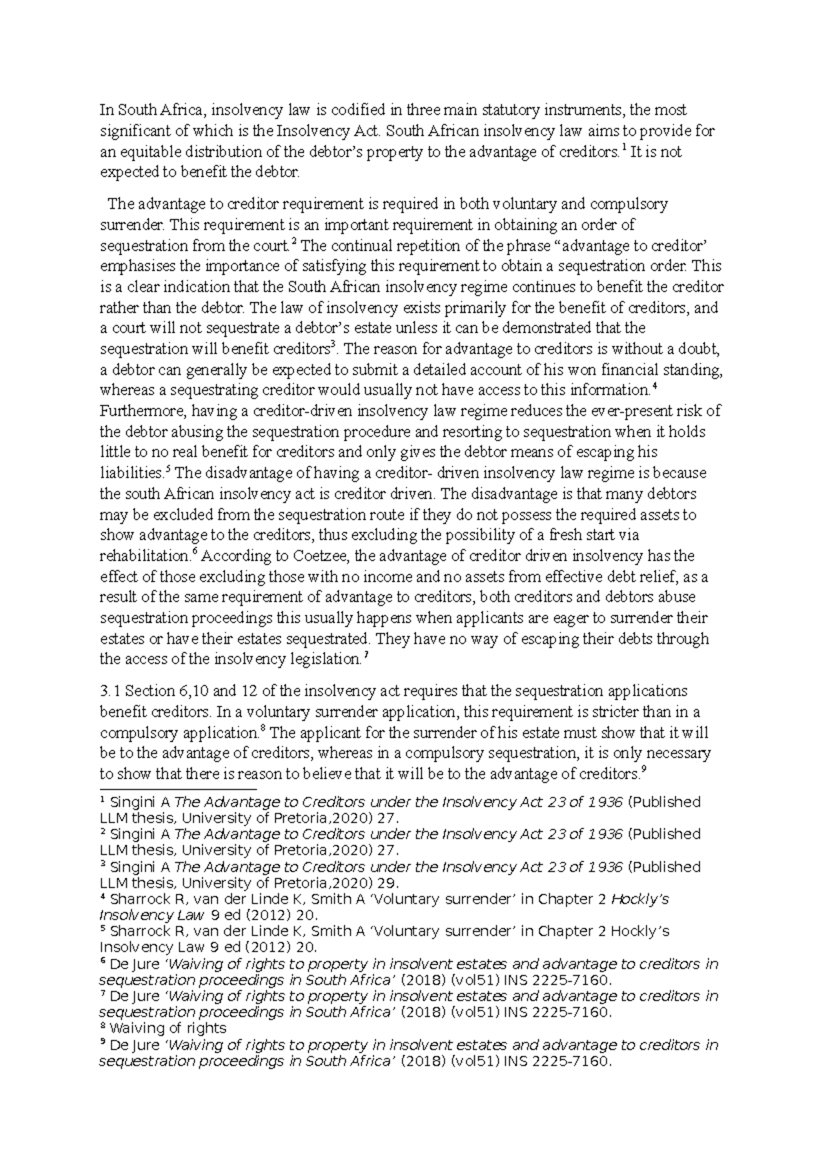 Insolvency assignment group - In South Africa, insolvency law is ...