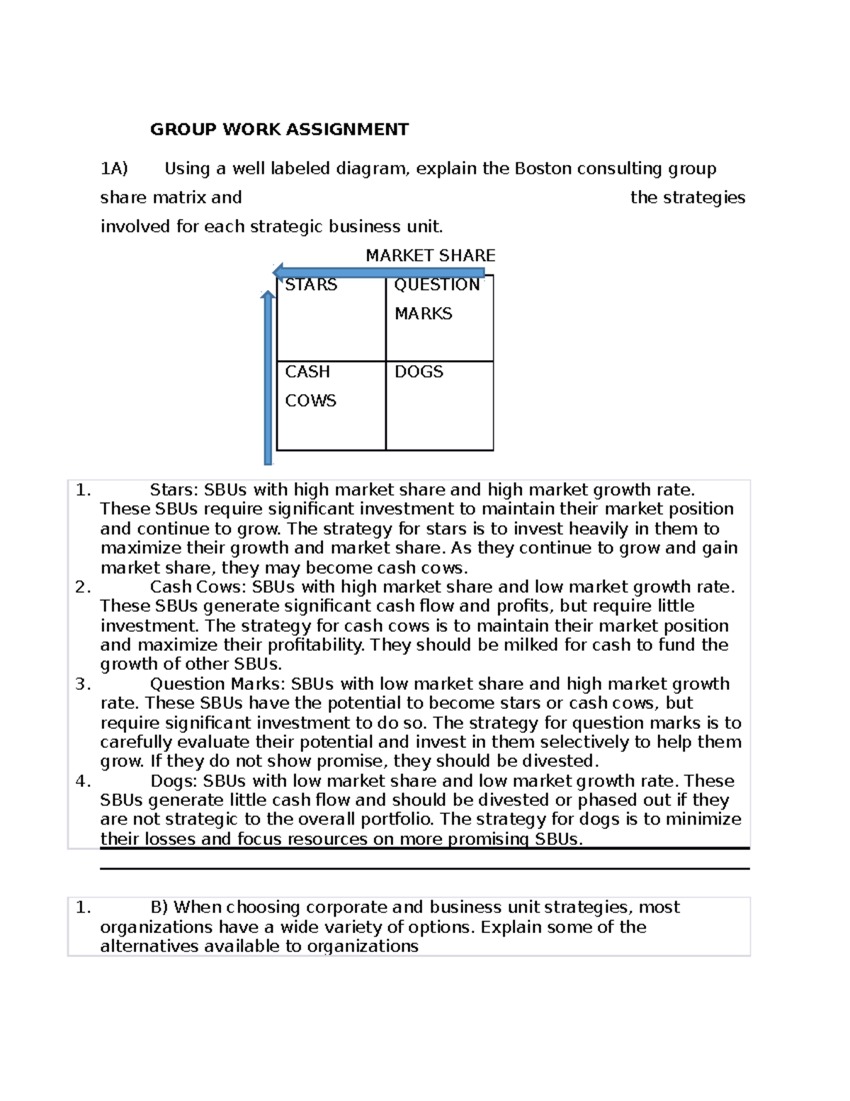 Assignment- Strategic Business Management (1) - GROUP WORK ASSIGNMENT ...