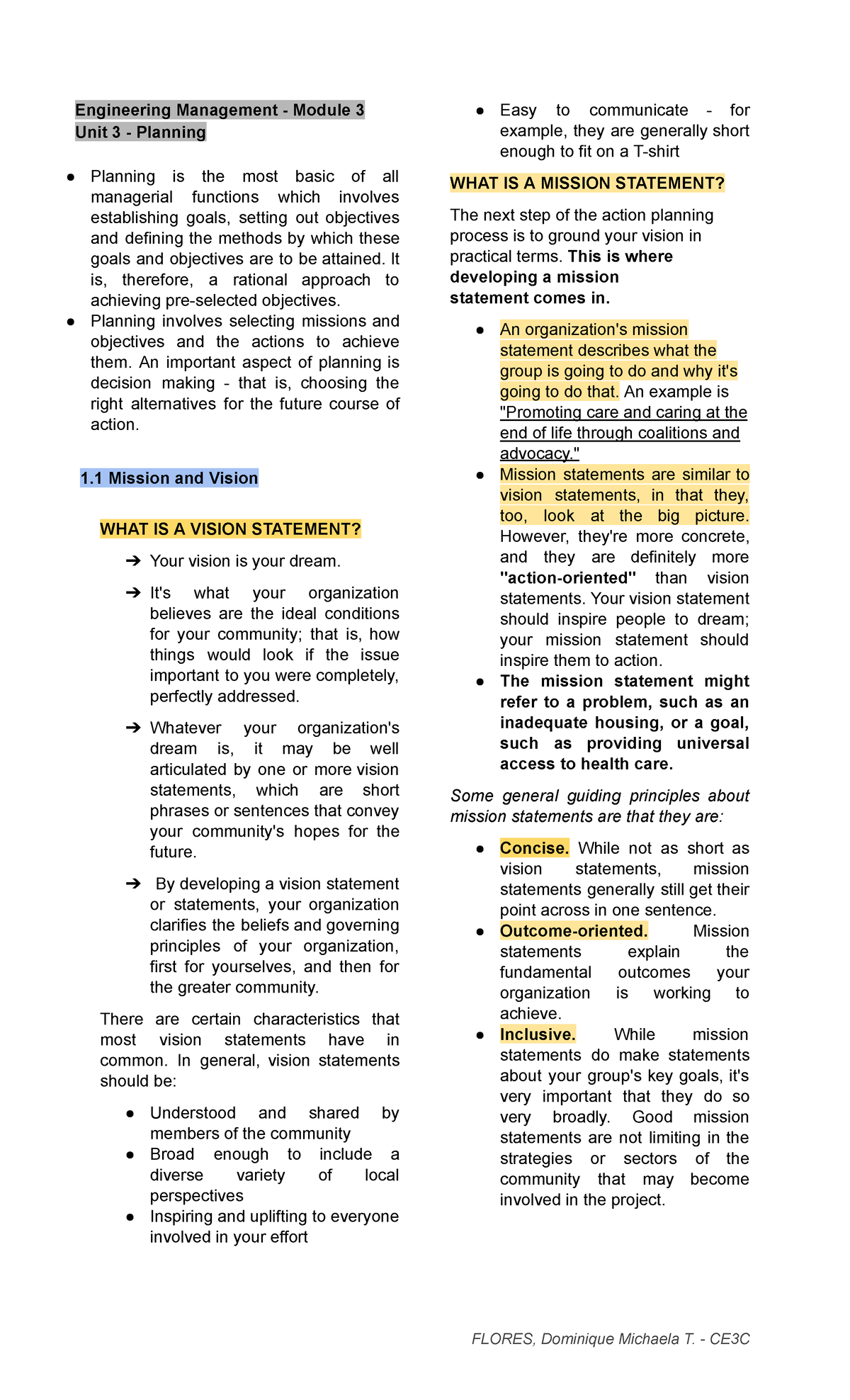 Eng Man Module 3 Reviewer - Engineering Management - Module 3 Unit 3 ...