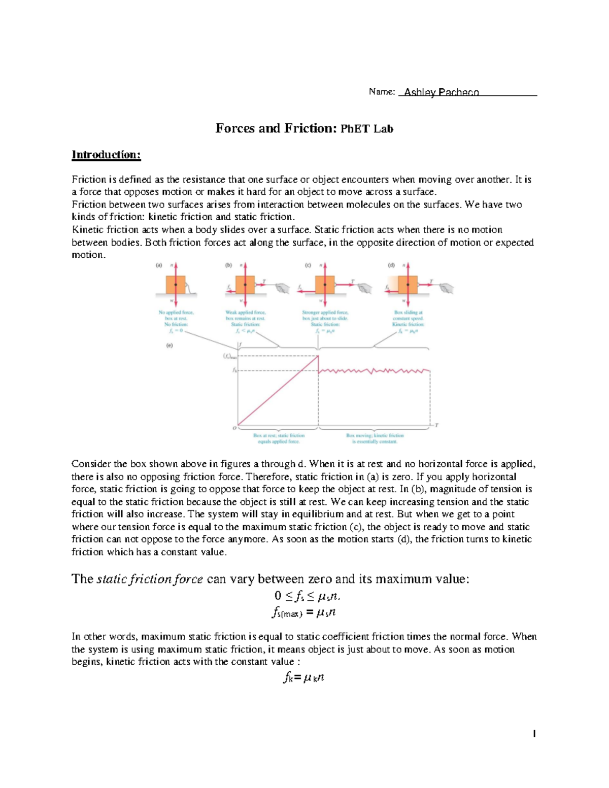 1401 Force and Friction Lab - Name: ____________________________ Forces ...
