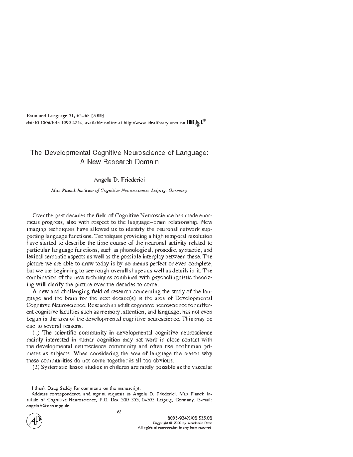 The-Developmental-Cognitive-Neuroscience-of-Language-A-N 2000 Brain-and ...