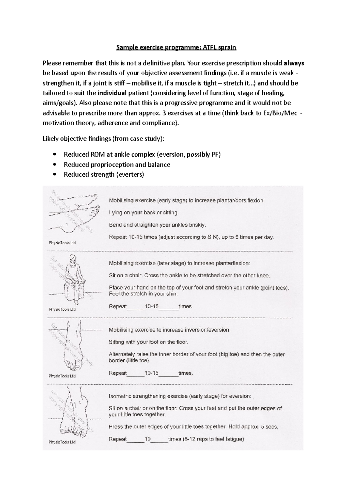 ATFL - Your exercise prescription should always be based upon the ...