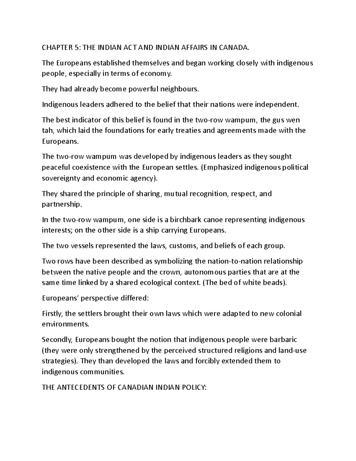 IND TERM TEST 2 - lecture notes for exam summary - CHAPTER 5: THE ...