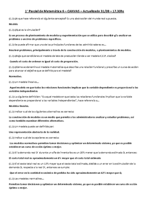 TP1 MAT. VI - TP N°1 HERRAMIENTAS MATEMATICAS VI - MODELO DE SIMULACION - MODELOS DE SIMULACIÓN ...