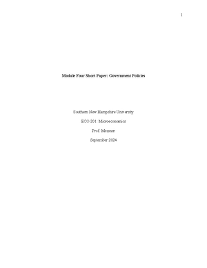 Module Three Simulation Checkpoint Assignment - ECO 202 Simulation ...
