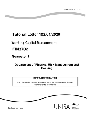 FIN 3702 101 2020 - Tutorial Letter 101 2020 - Warning: Popup ...