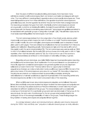 Reaction Paper 3 AAAS 4020 - Categories are classically viewed to be ...