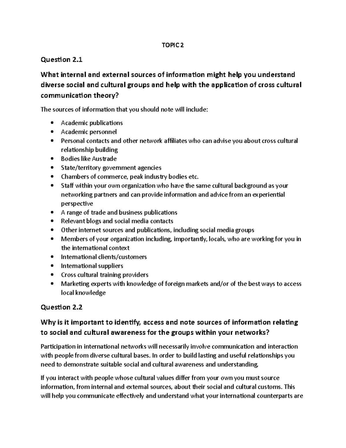 Topic-2 - PACE BUSINESS ELECTIVE 5 - TOPIC 2 Question 2. What internal ...