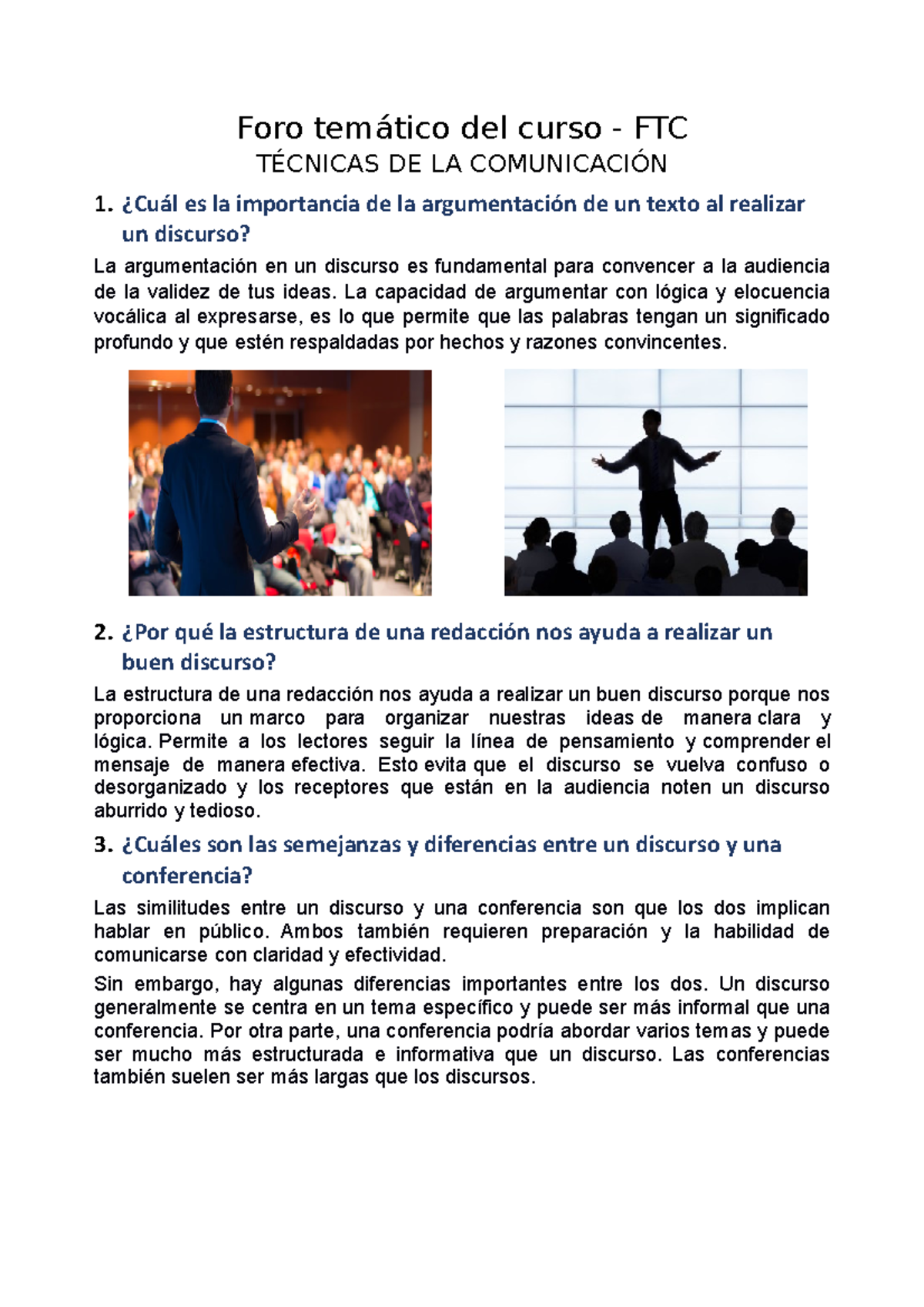 Foro temático del curso- Andy - Foro temático del curso - FTC TÉCNICAS ...