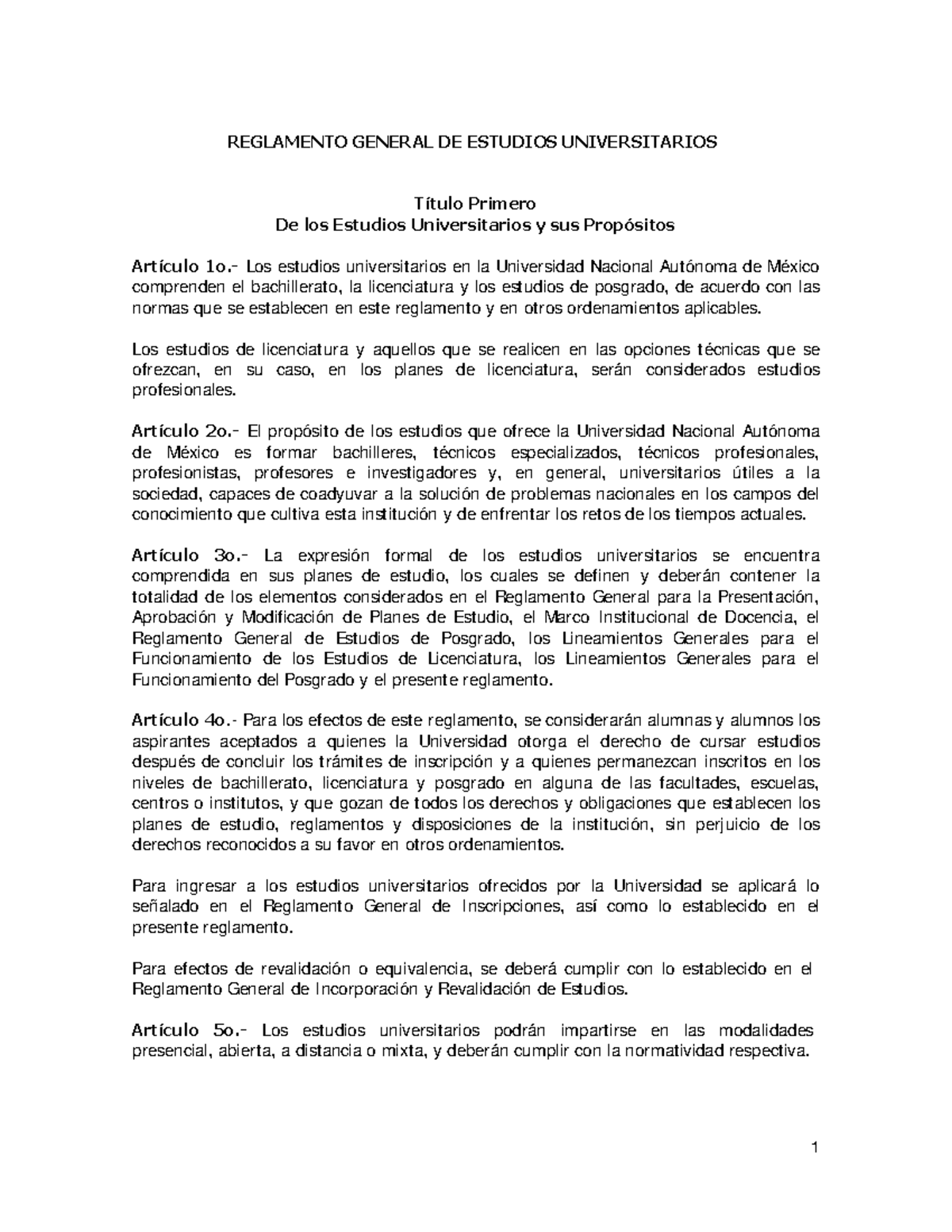 Reglamento general de estudios universitarios - REGLAMENTO GENERAL DE ESTUDIOS UNIVERSITARIOS ...