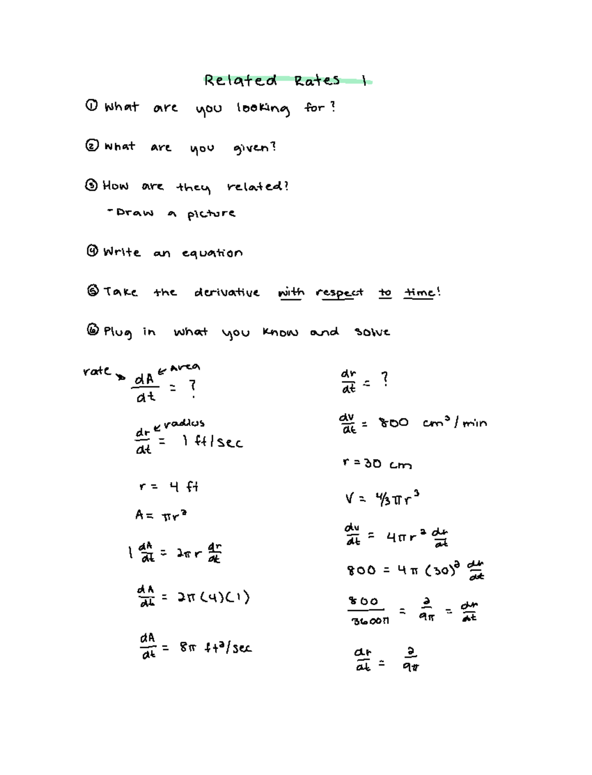 Calculus 1: Chapter 4.1 - Related Rates I What are ####### you toking ...
