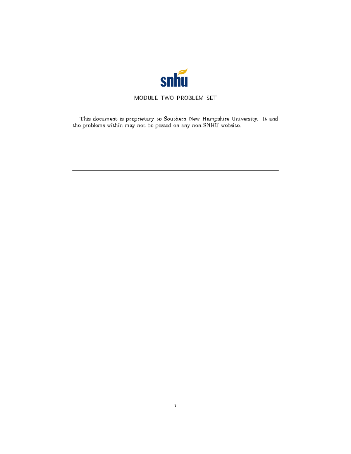 Module 2 assignments - MODULE TWO PROBLEM SET This document is ...