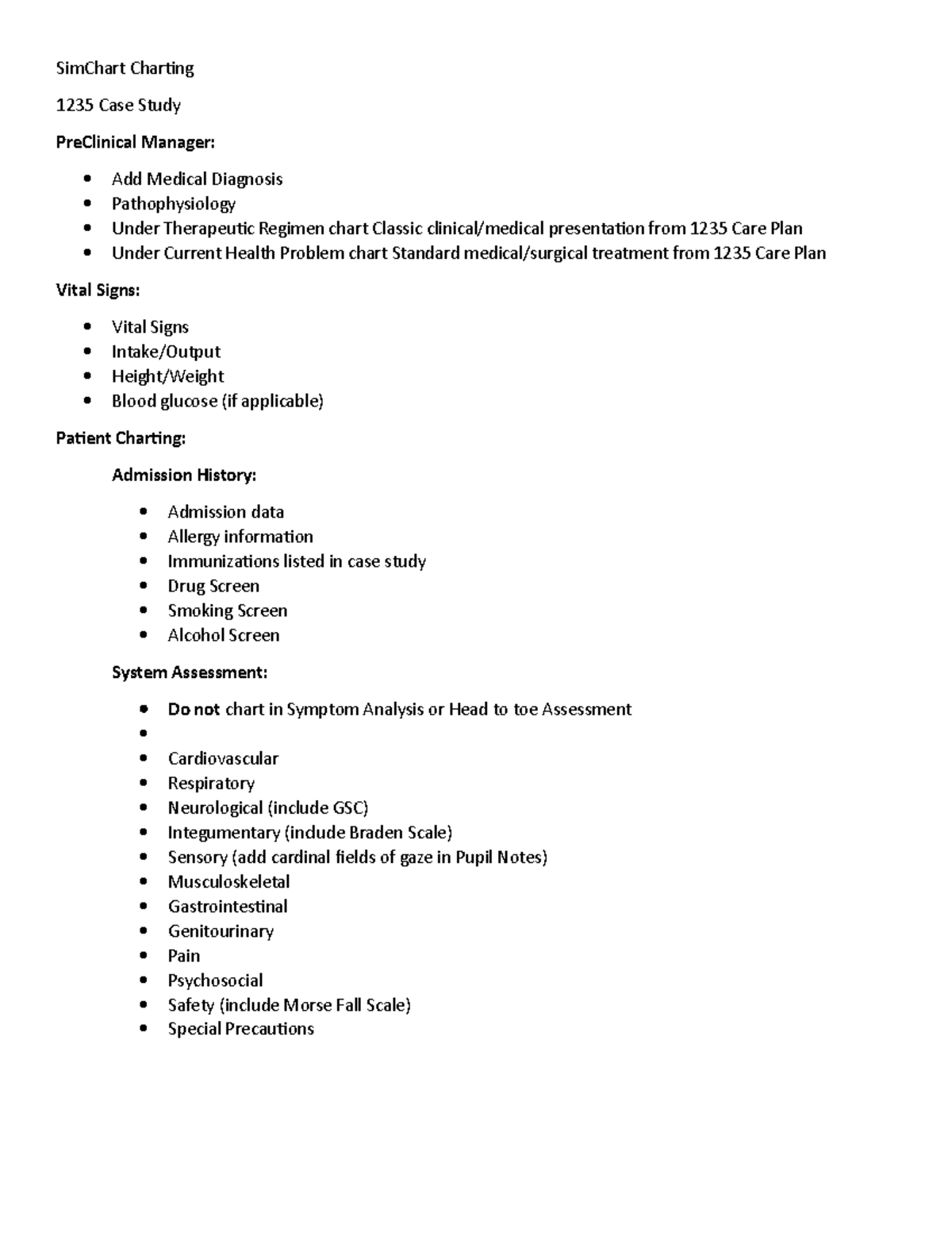Sim Chart Charting Day 1 - nurs 1535 - CNM - Studocu