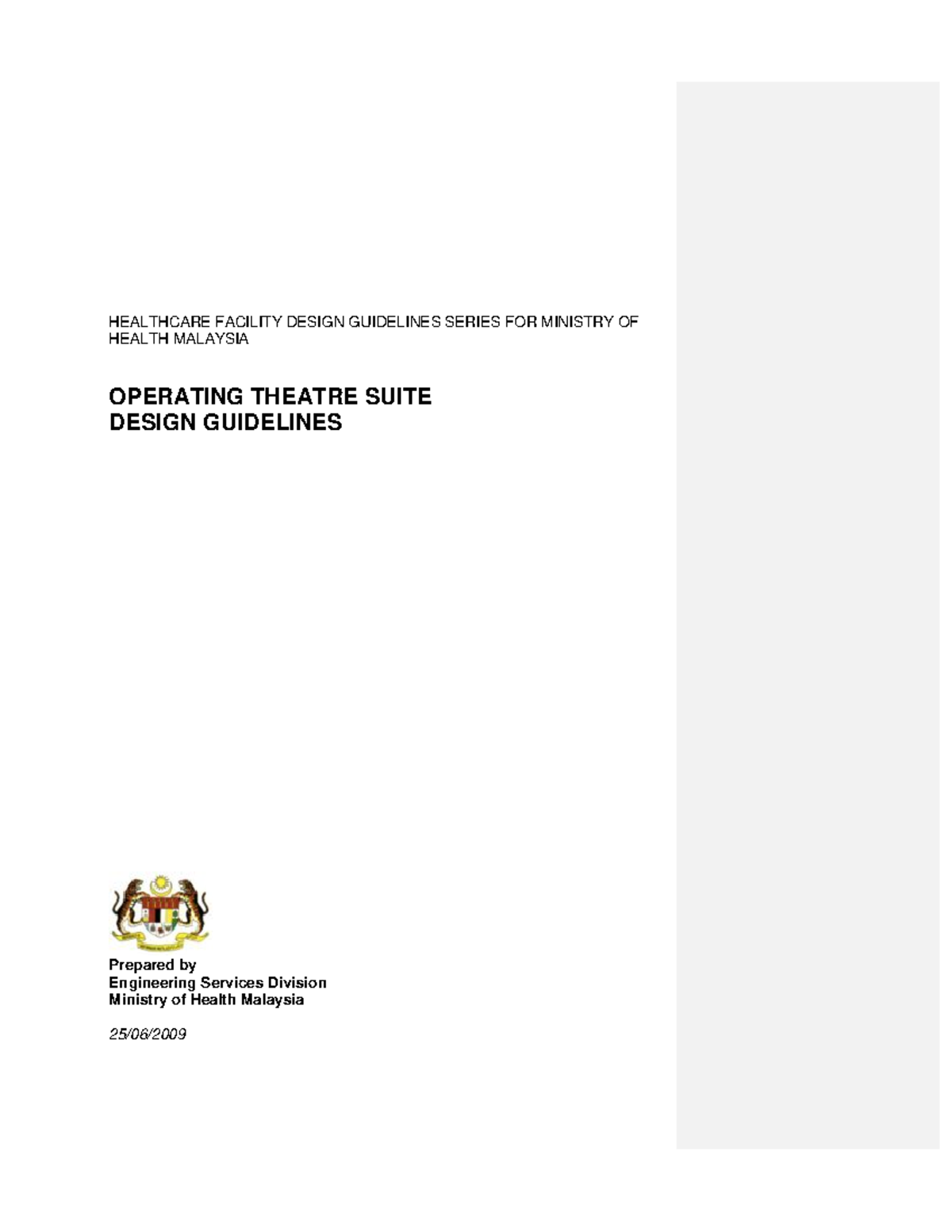 Design Concept OT KKM - kmlnlk - HEALTHCARE FACILITY DESIGN GUIDELINES ...