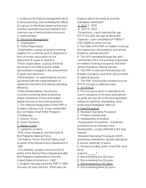 Review Questionnaire CRI 170 - This theory states that criminals are a ...