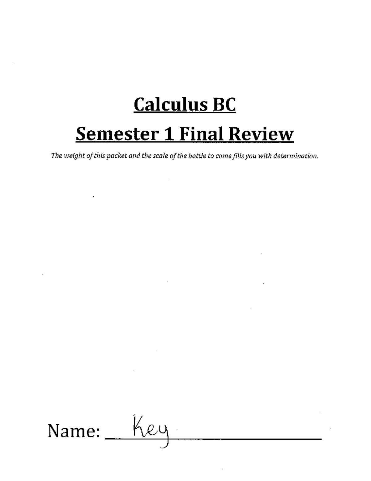 Calculus BC Final Review Key from anatomy - BL 209 - Studocu