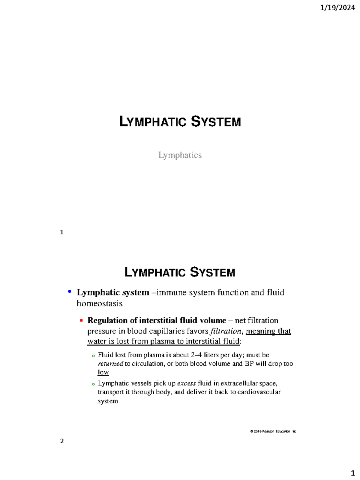 Lymphatics & Immunity Notes - LYMPHATIC SYSTEM Lymphatics LYMPHATIC ...