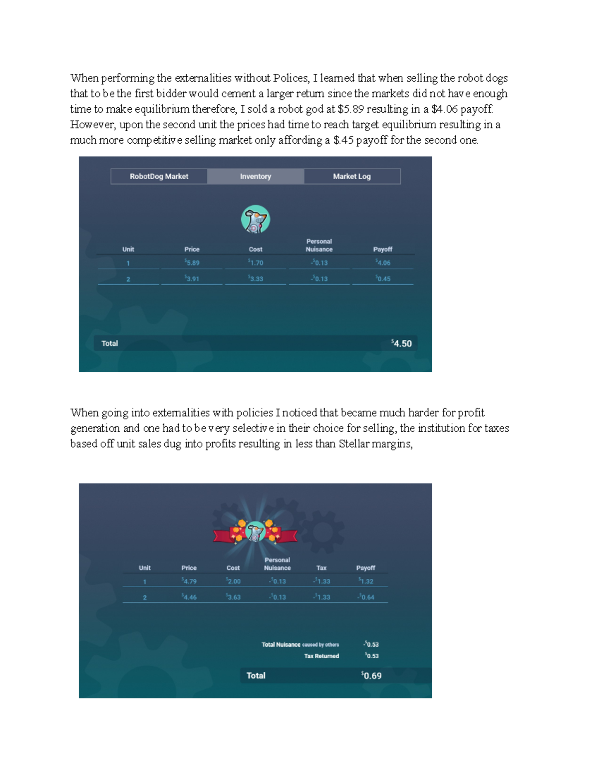 module 4-1 assignment - When performing the externalities without Polices, I learned that when ...