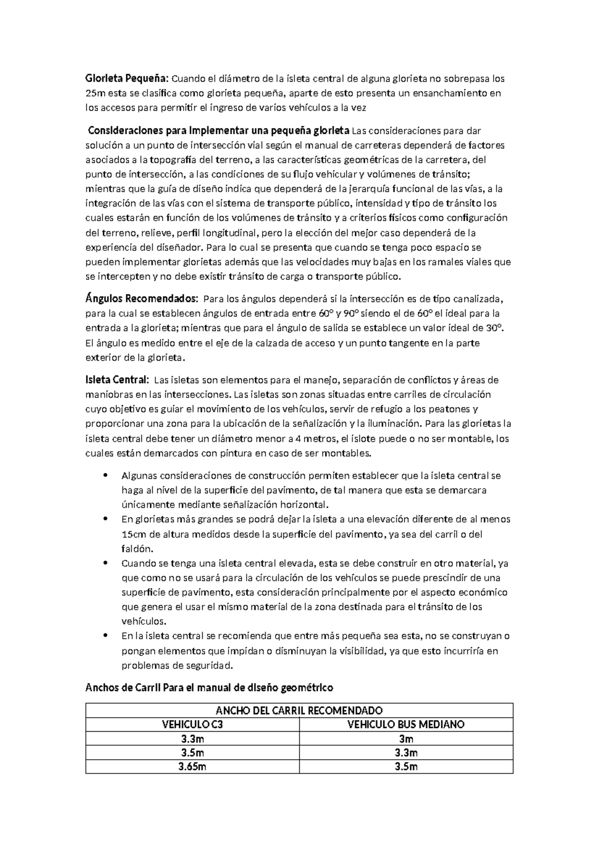 Glorieta Pequeña - Glorieta Pequeña: Cuando el diámetro de la isleta ...