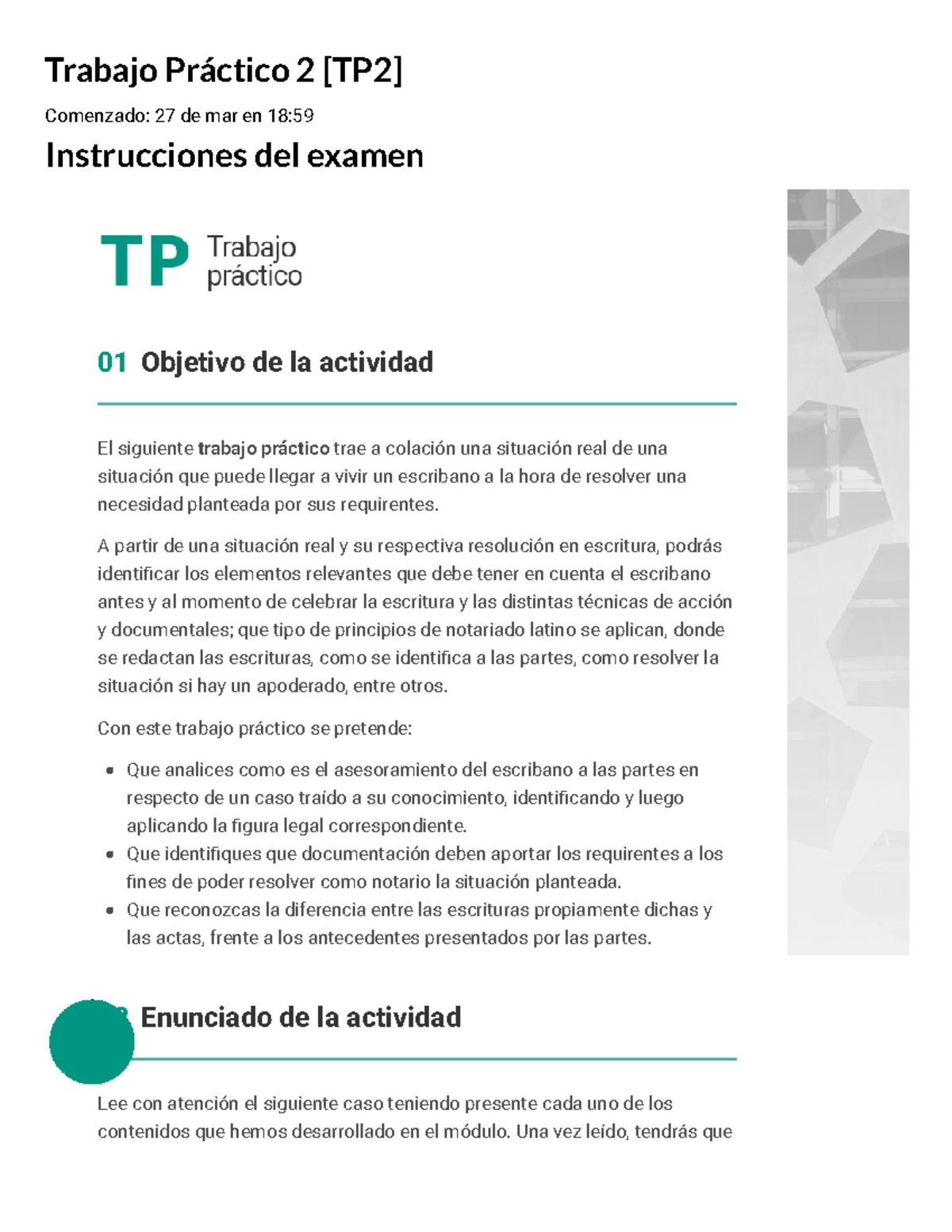 TP 2 100% - trabajos practicos - Trabajo Práctico 2 [TP2] Comenzado: 27 de mar en 18 ...