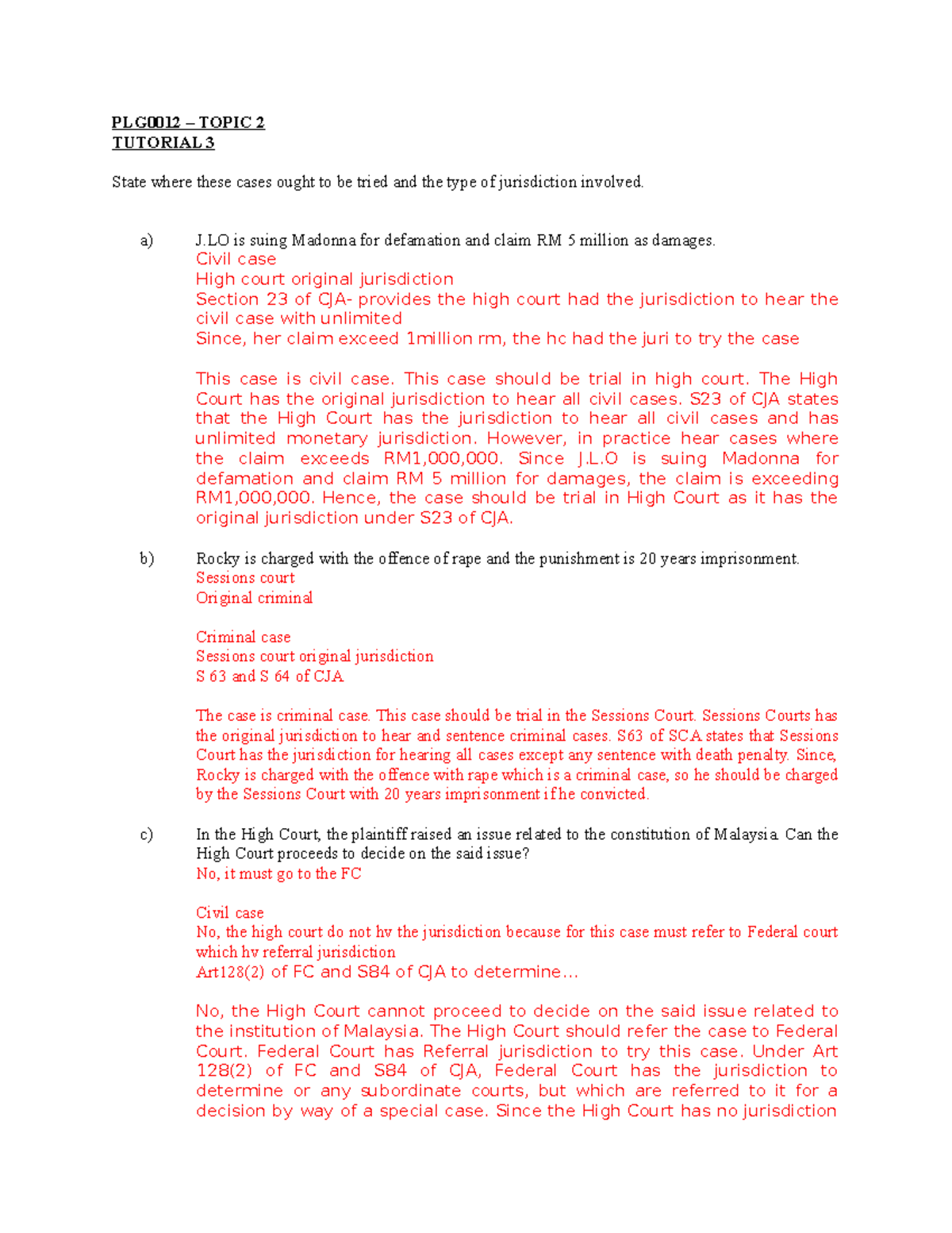 TUT 3 - Topic 2 - gpol - PLG0012 – TOPIC 2 TUTORIAL 3 State where these ...