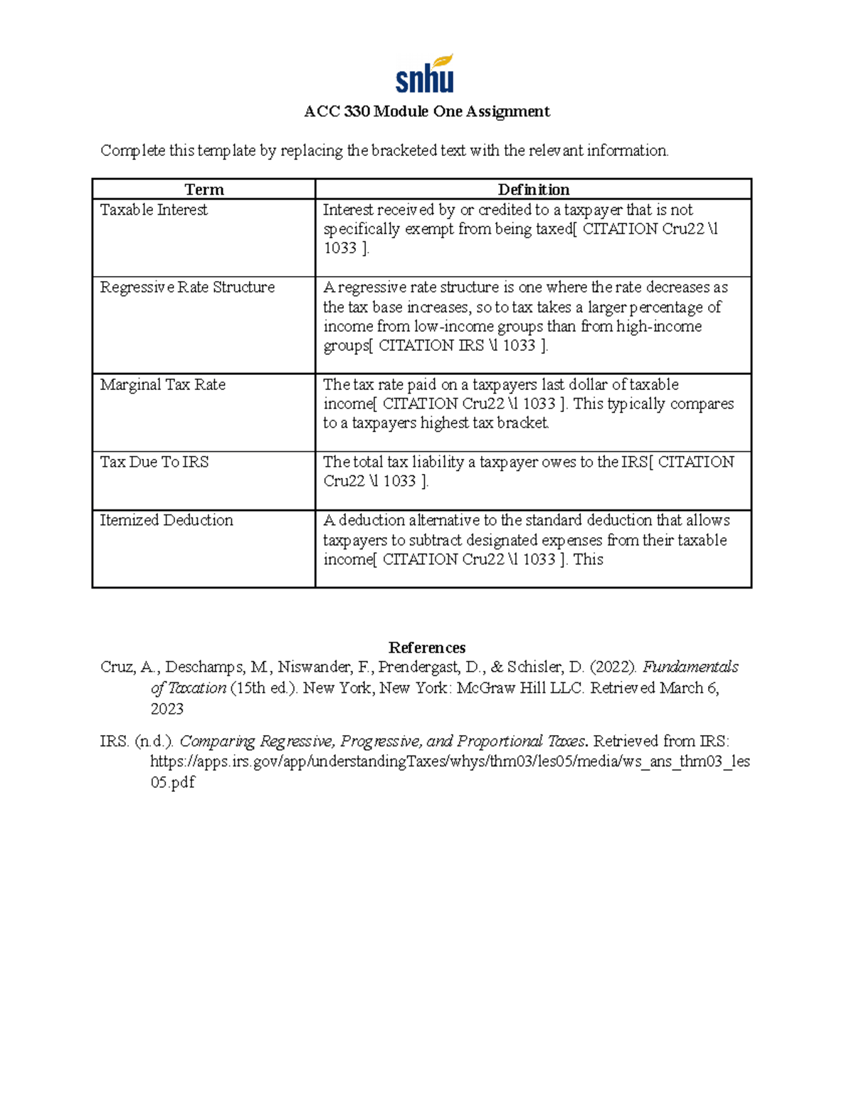 ACC 330 Module One Assignment - ACC 330 Module One Assignment Complete ...