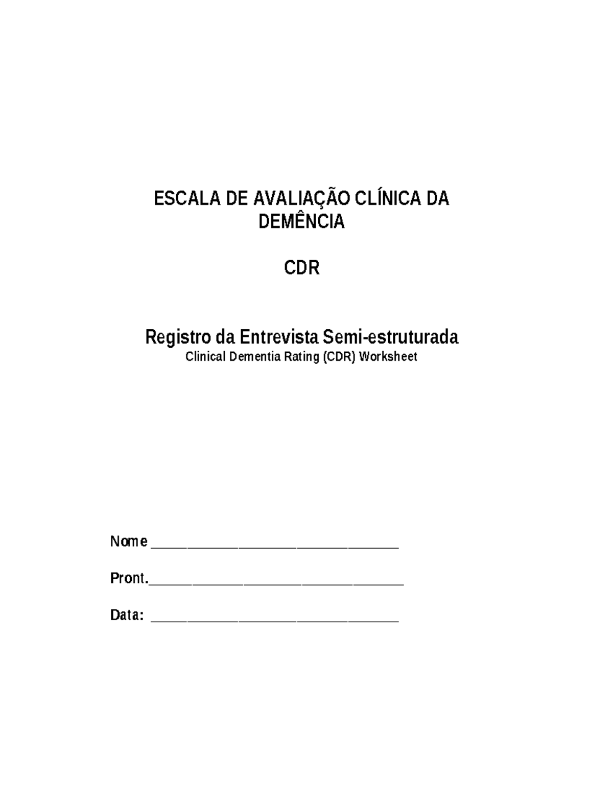 CDR escala-de-avaliacao-clinica-da-demencia - ESCALA DE AVALIAÇÃO ...
