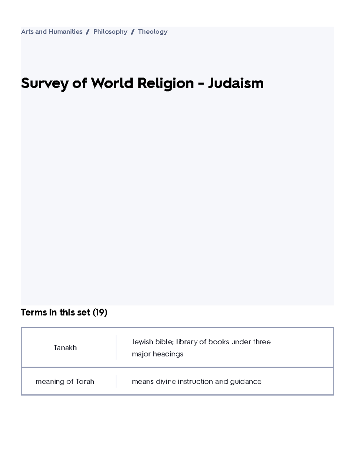 Survey of World Religion - Judaism Flashcards Quizlet - Survey of World ...