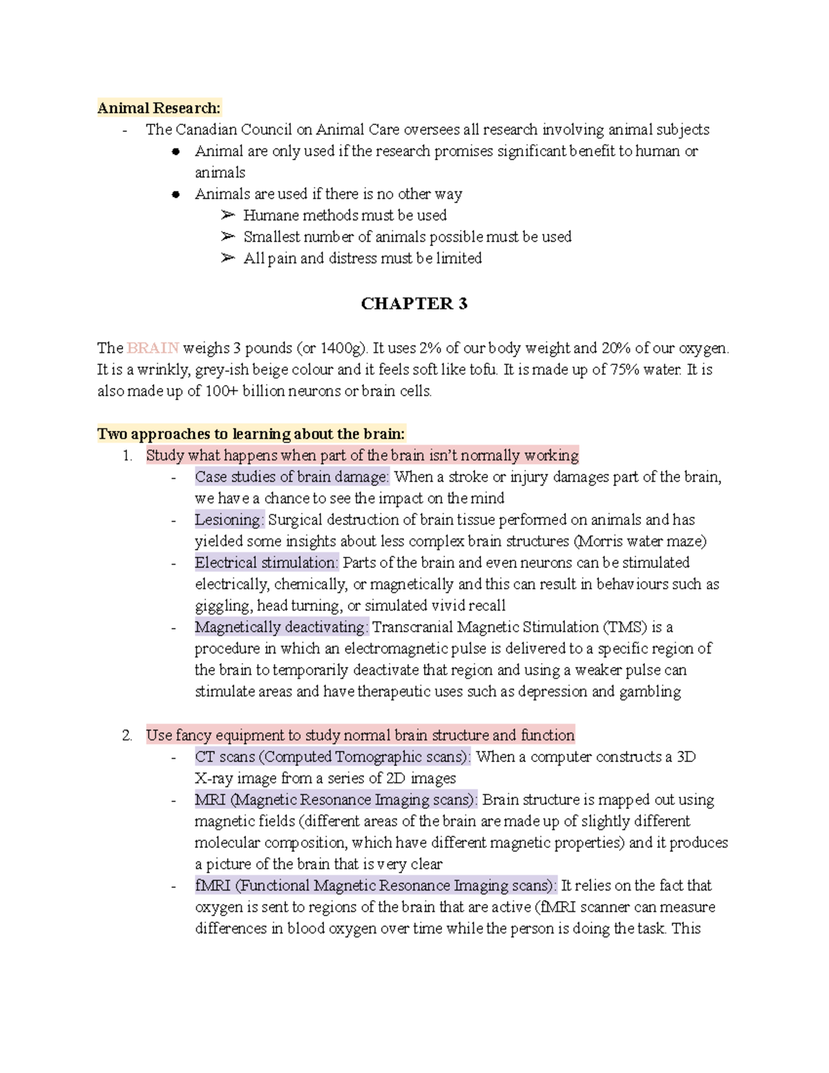 PS101 chapter 3 notes - $QLPDO 5HVHDUFK - Studocu