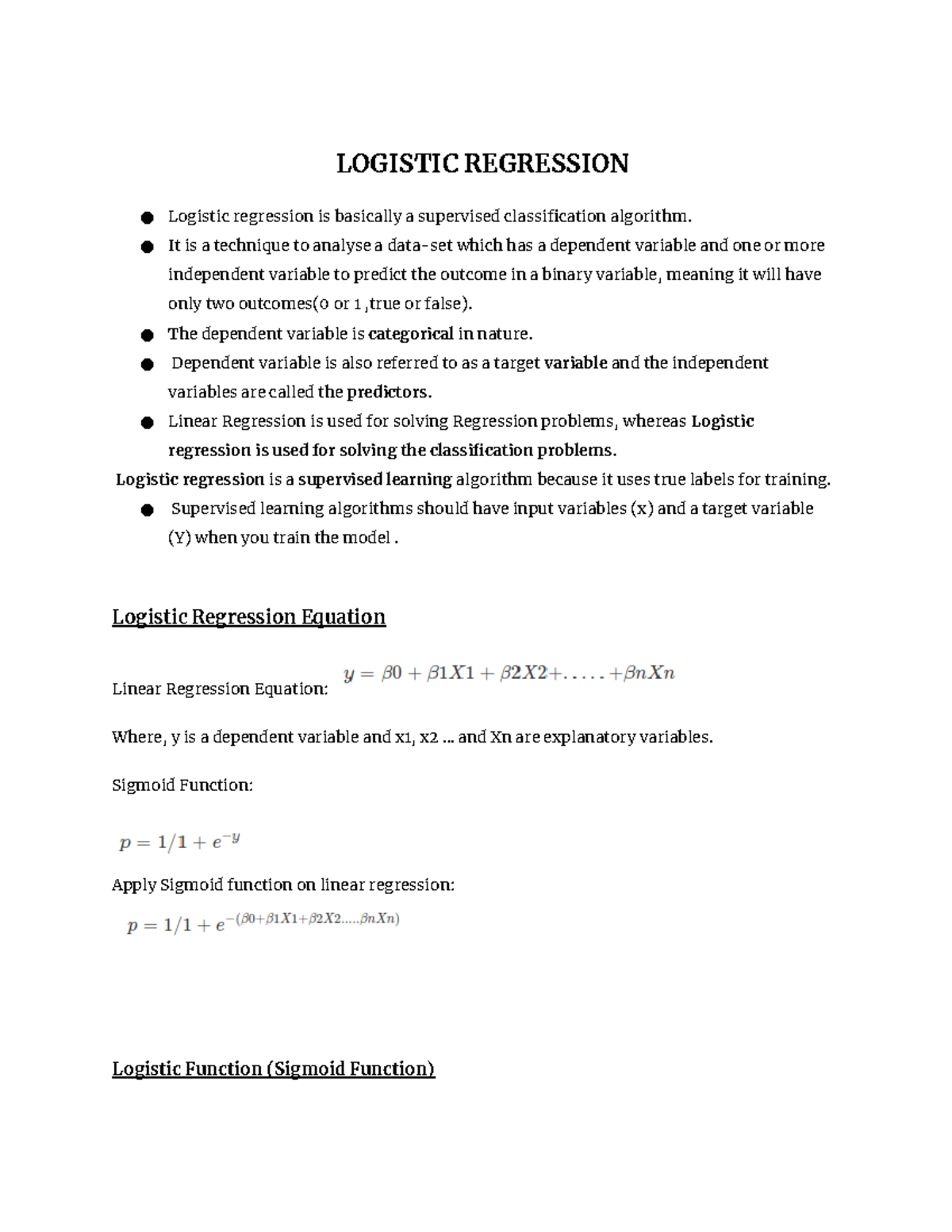what is Logistic Regression ? and what is it ? - LOGISTIC REGRESSION ...