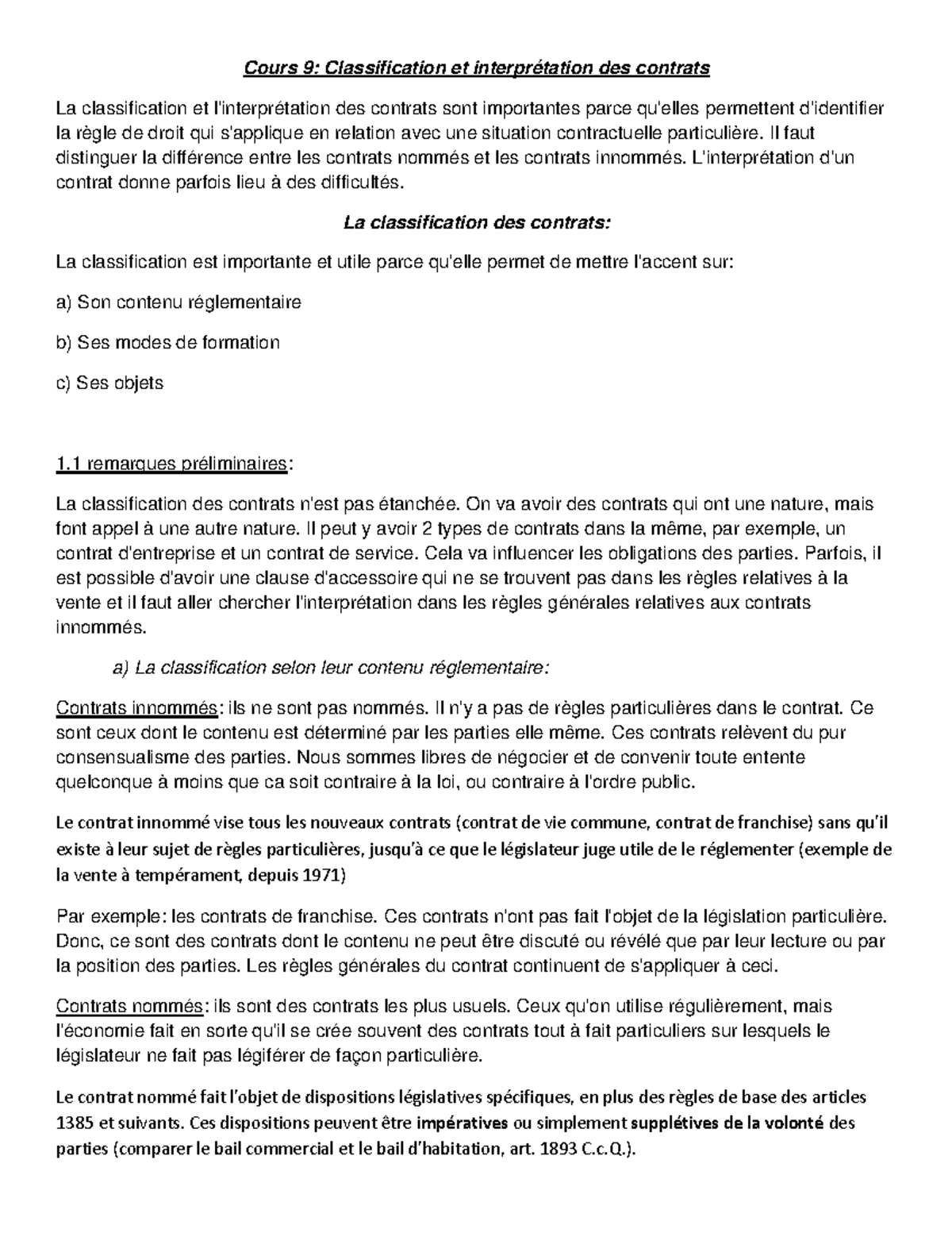 la classification du contrat - Warning: TT: undefined function: 32 Warning: TT: undefined ...