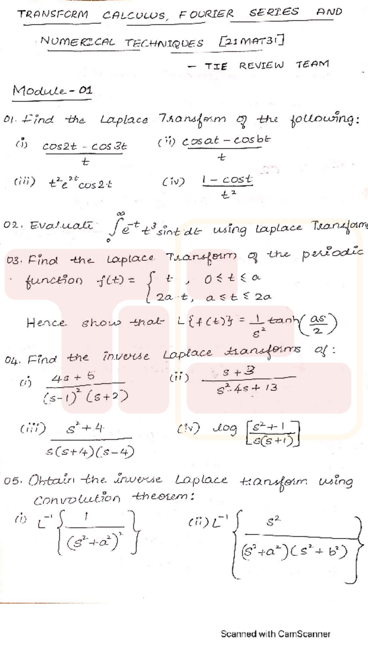 M3 SIMP TIE - mathematics 3 important questions for 23 scheme ...