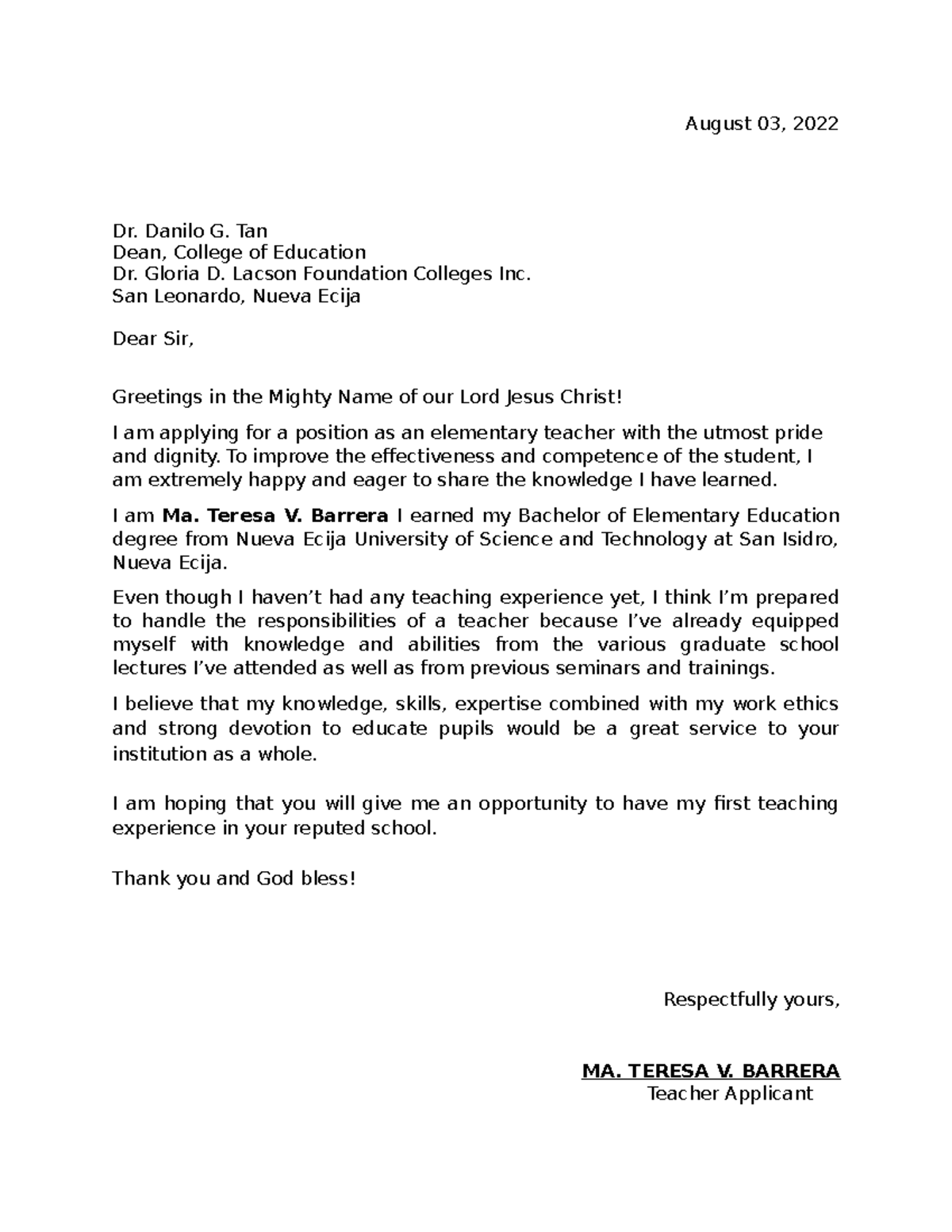 Dr. Lacson - Asdgh - August 03, 2022 Dr. Danilo G. Tan Dean, College of ...