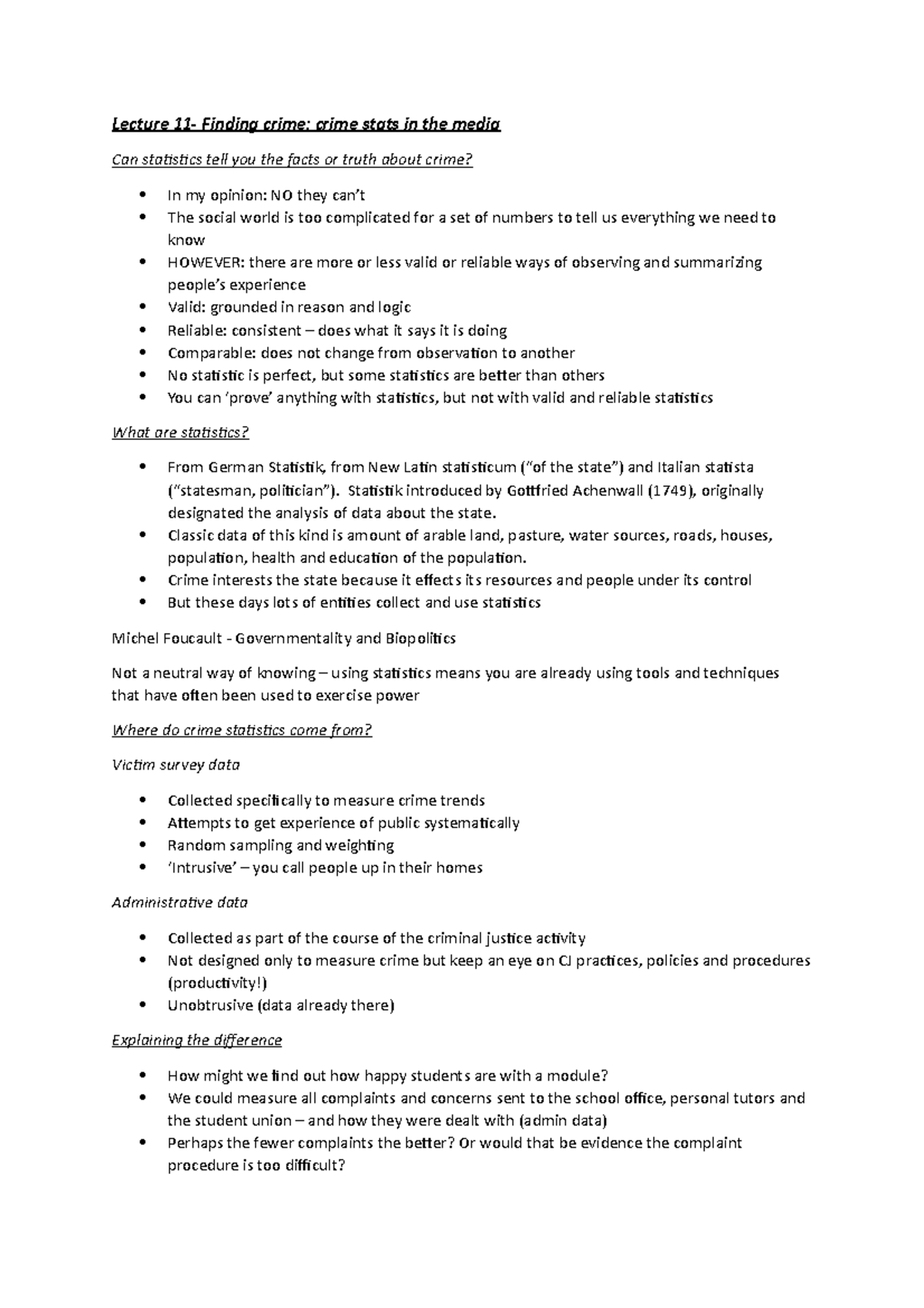 Lecture 11 - Finding crime: crime stats in the media - Statistik ...