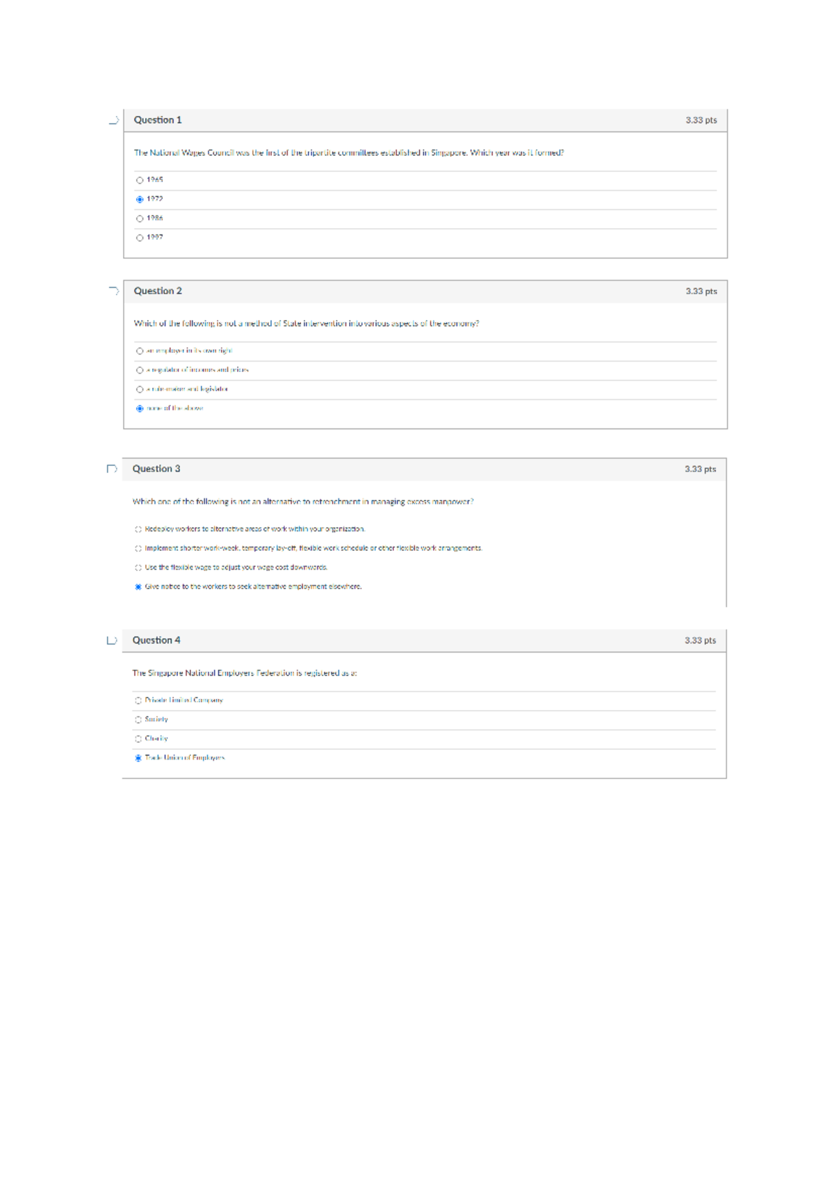 PCQ02 Attempt 3 (93.33 out of 100) - HRM231 - SUSS - Studocu