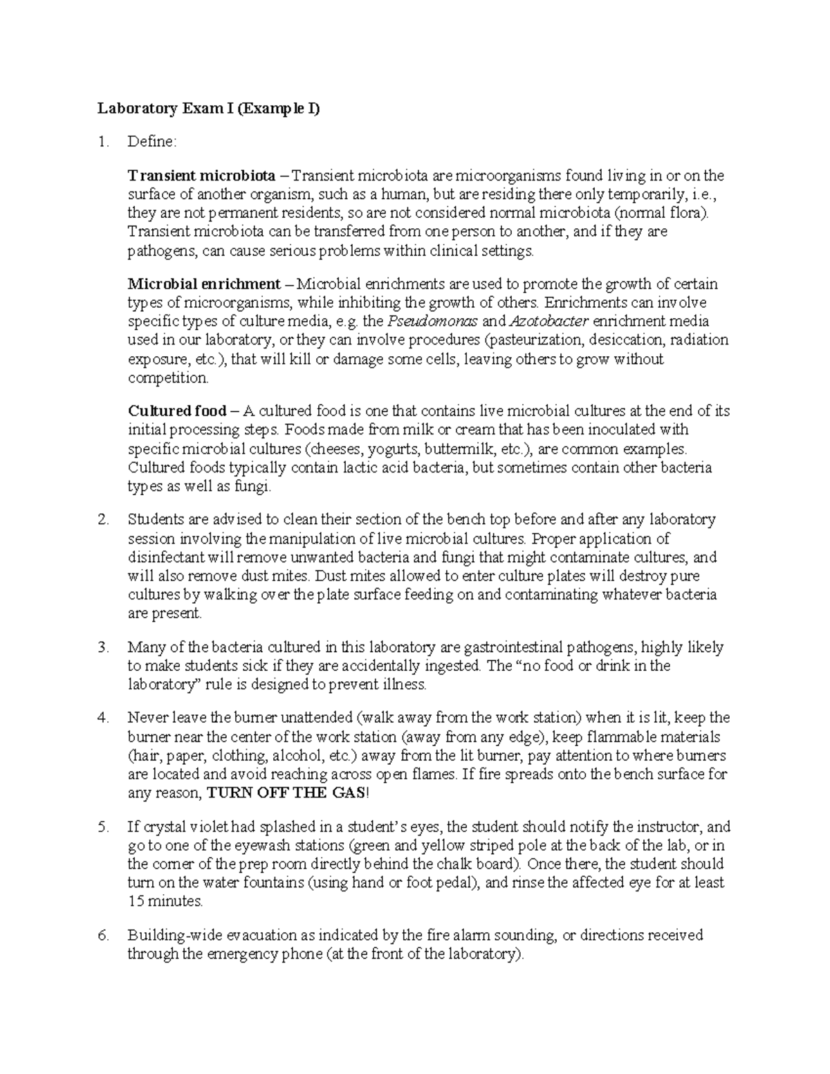 26 lab ex 1 fall - 26 lab ex 1 fall - Laboratory Exam I (Example I ...