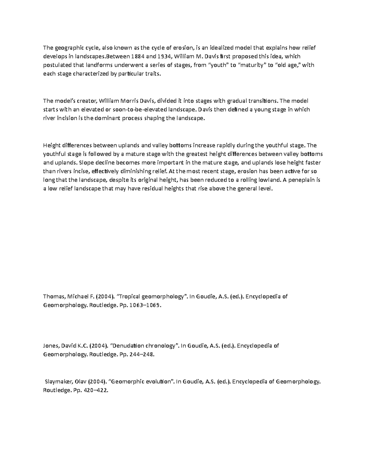 21015910 Mulaudzi O - Models of geo - The geographic cycle, also known ...