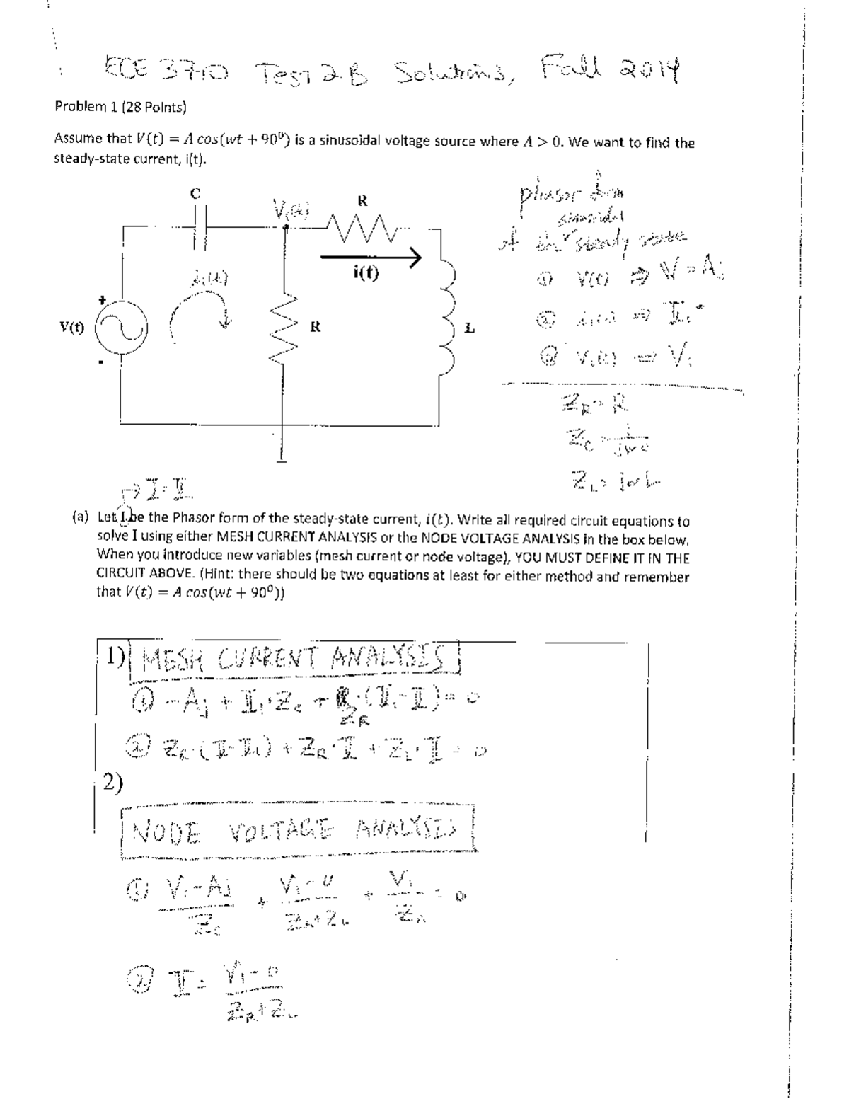 Fall2014 exam2 soln - Exam Practice - ECE 3710 - Studocu