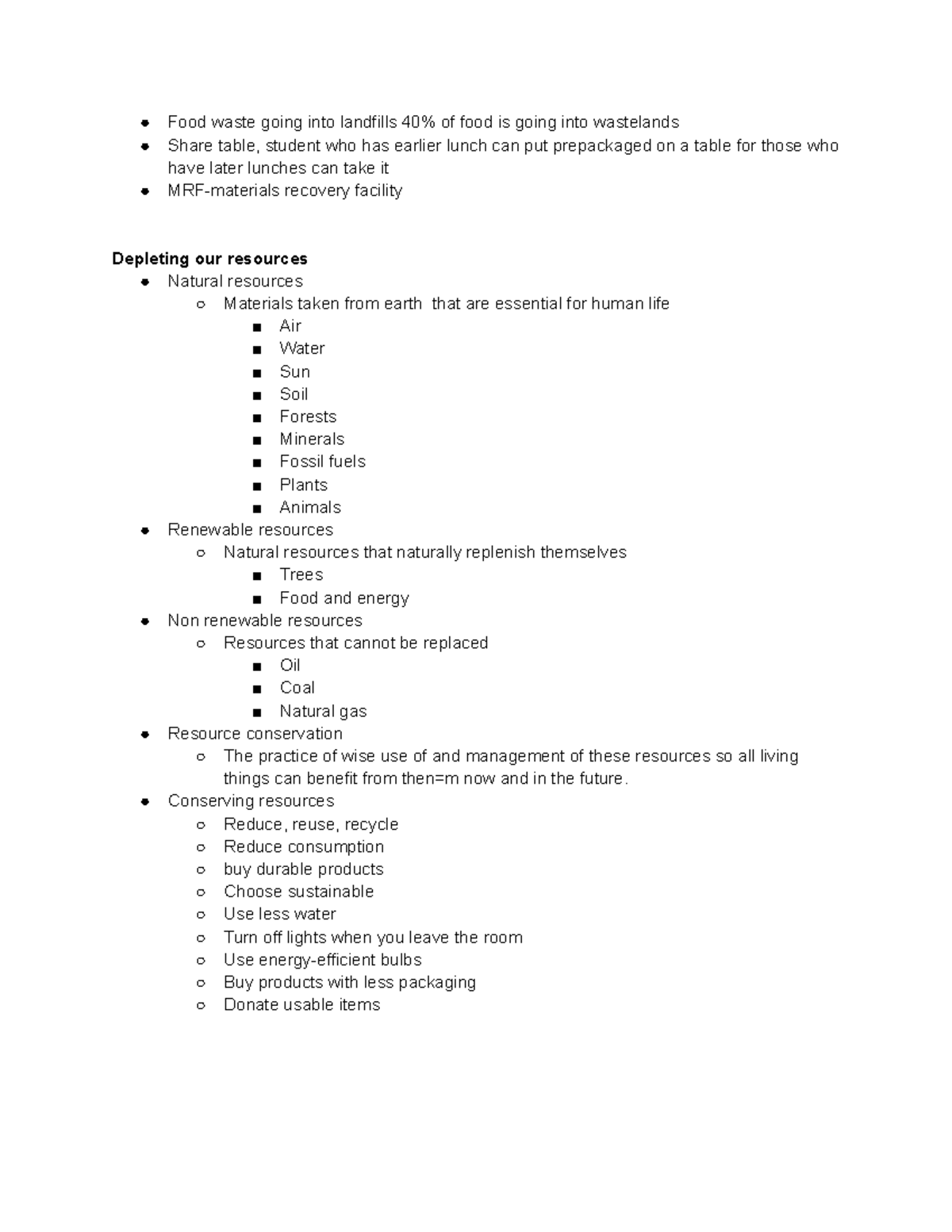 Recycling Notes - Food waste going into landfills 40% of food is going ...