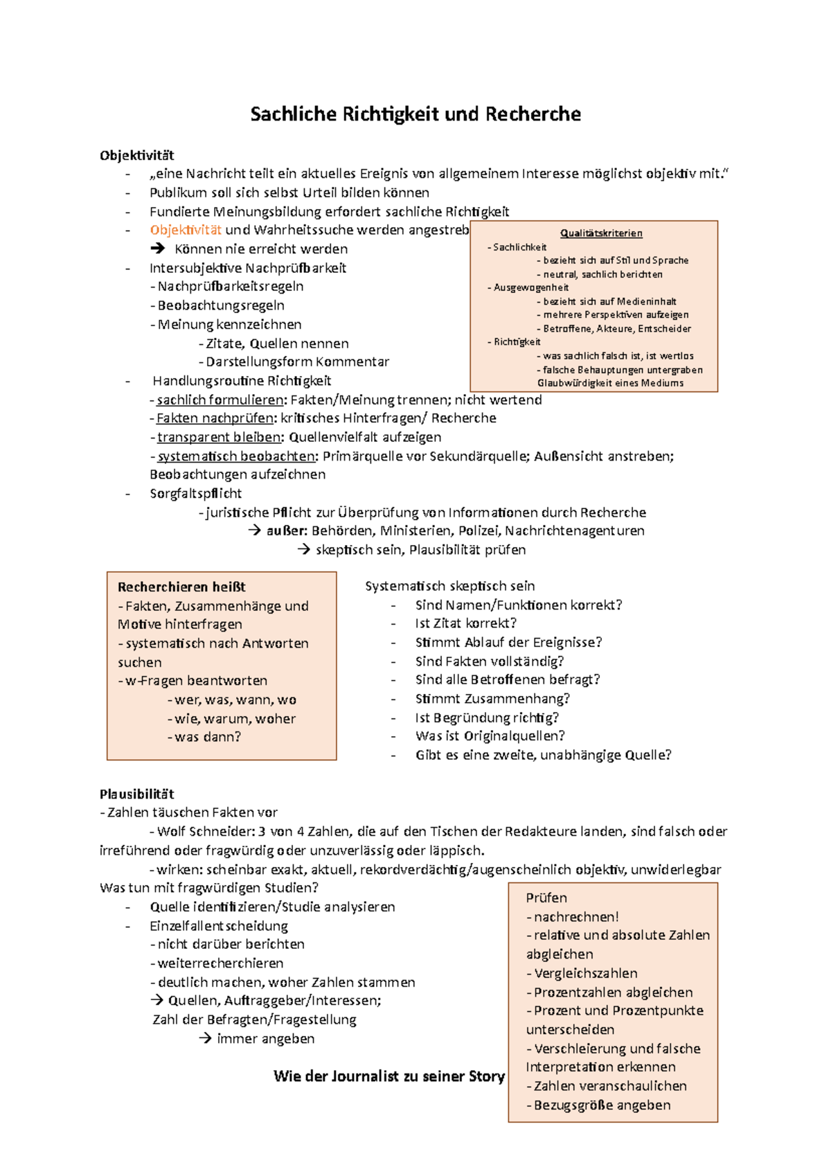 6. Sachliche Richtigkeit und Recherche - Sachliche Richtigkeit und ...