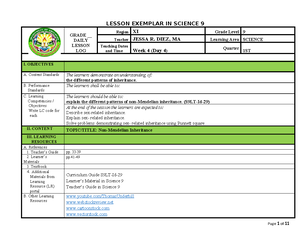 Dlp demo 2nd q - Science 9 2nd quarter lesson plan - LESSON EXEMPLAR IN SCIENCE 9 GRADE 9 DAILY ...