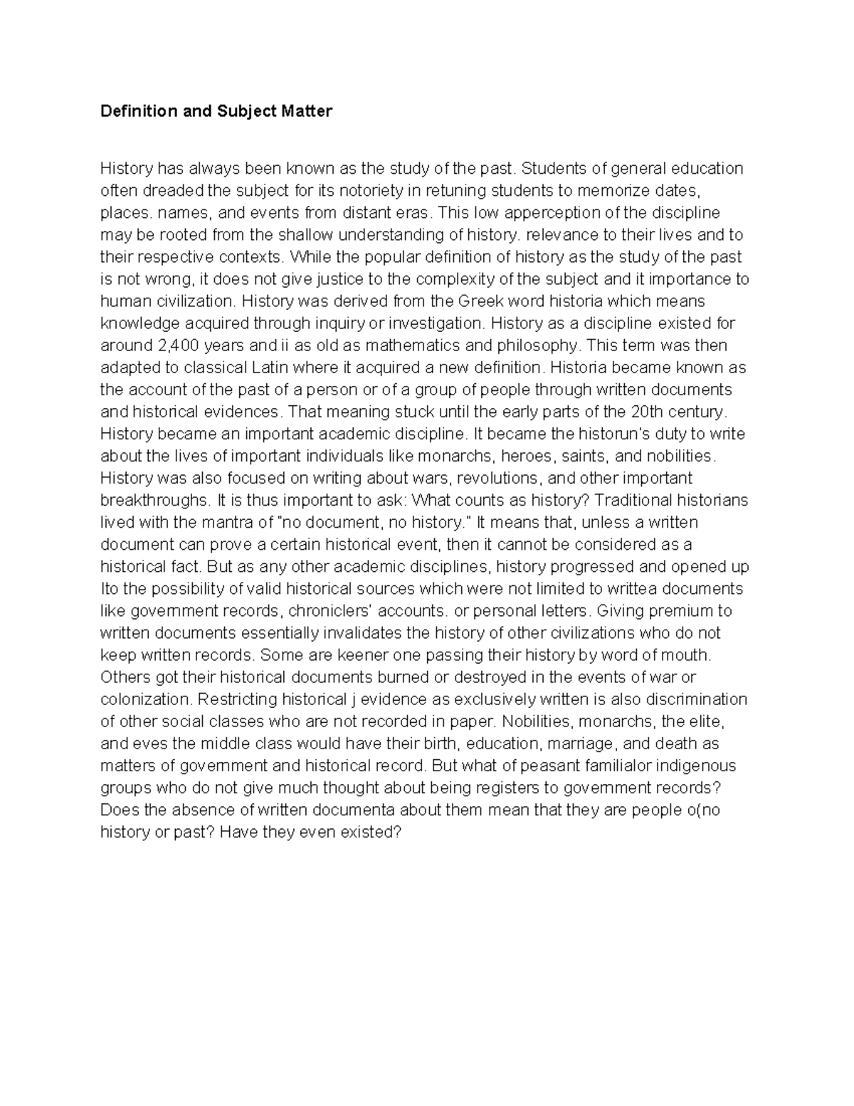 Reading in Philippines History - Definition and Subject Matter History ...